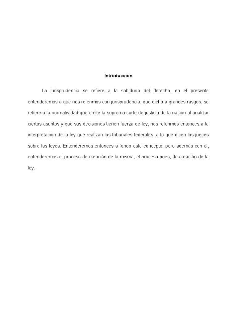 El Proceso De La Creación De Jurisprudencia Y Creación De Ley Pdf