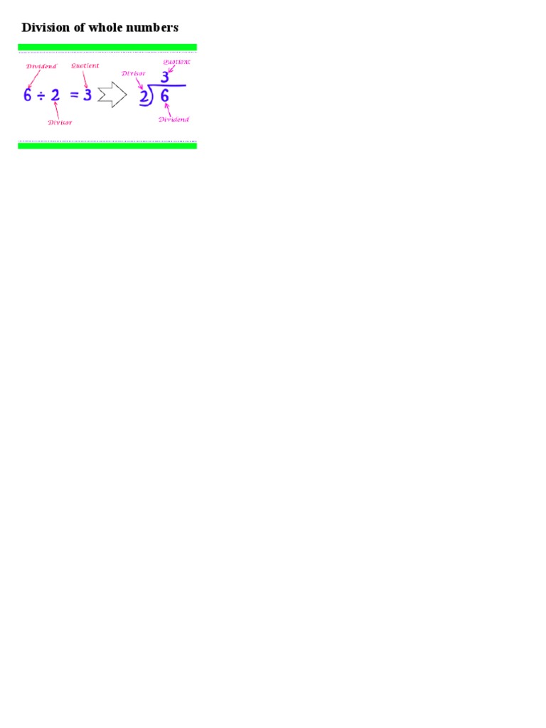 Division of Whole Numbers | PDF
