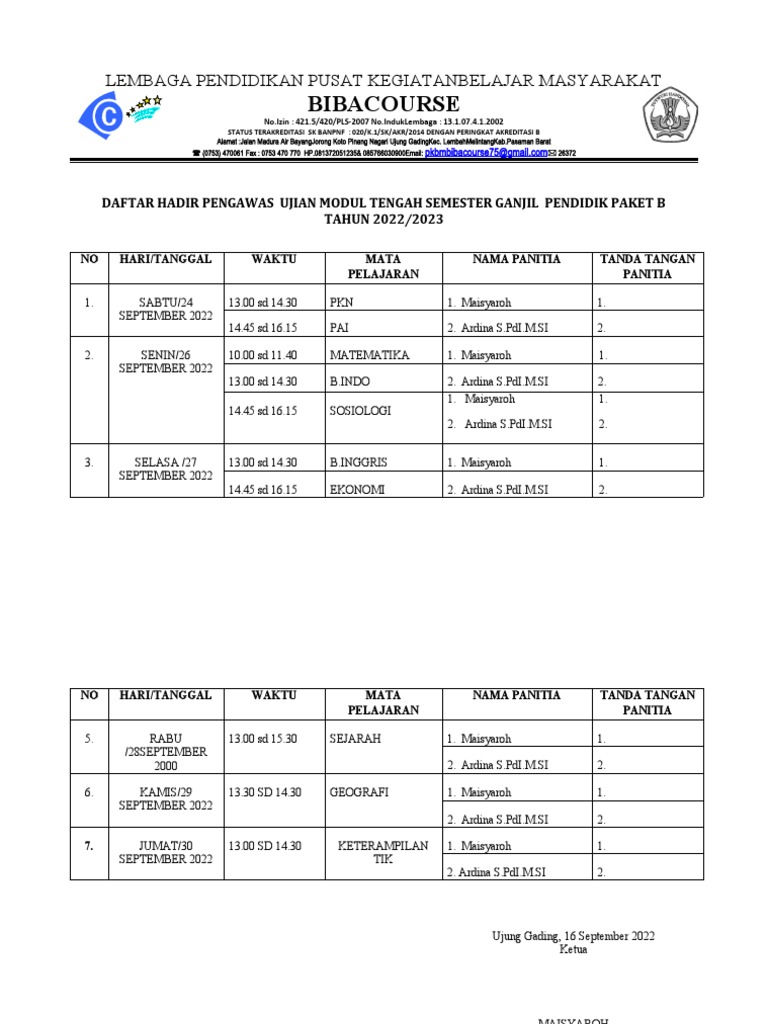 Absen PKBM Paket C | PDF