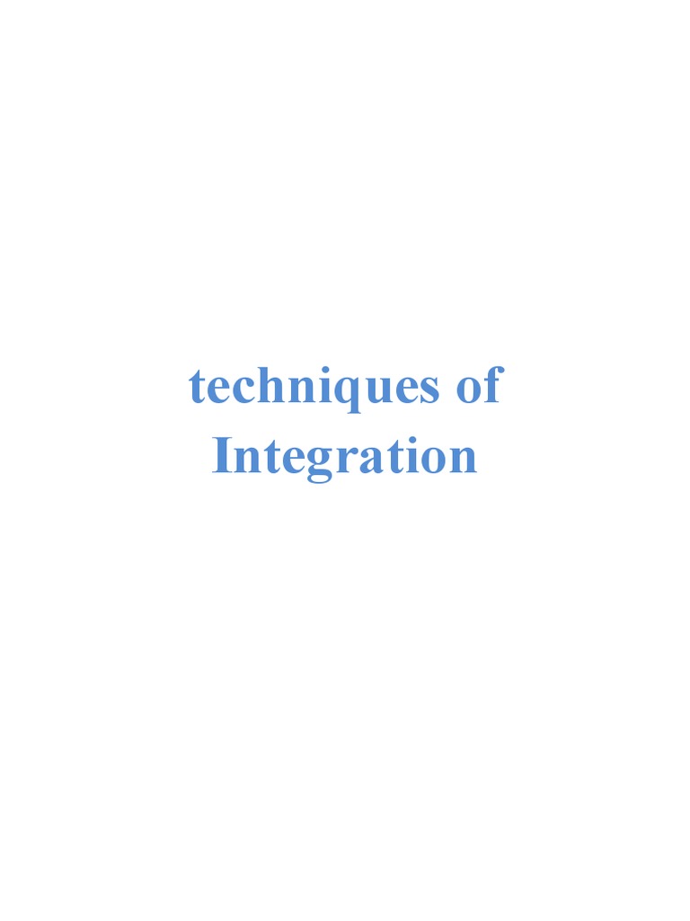 Integration techniques | PDF