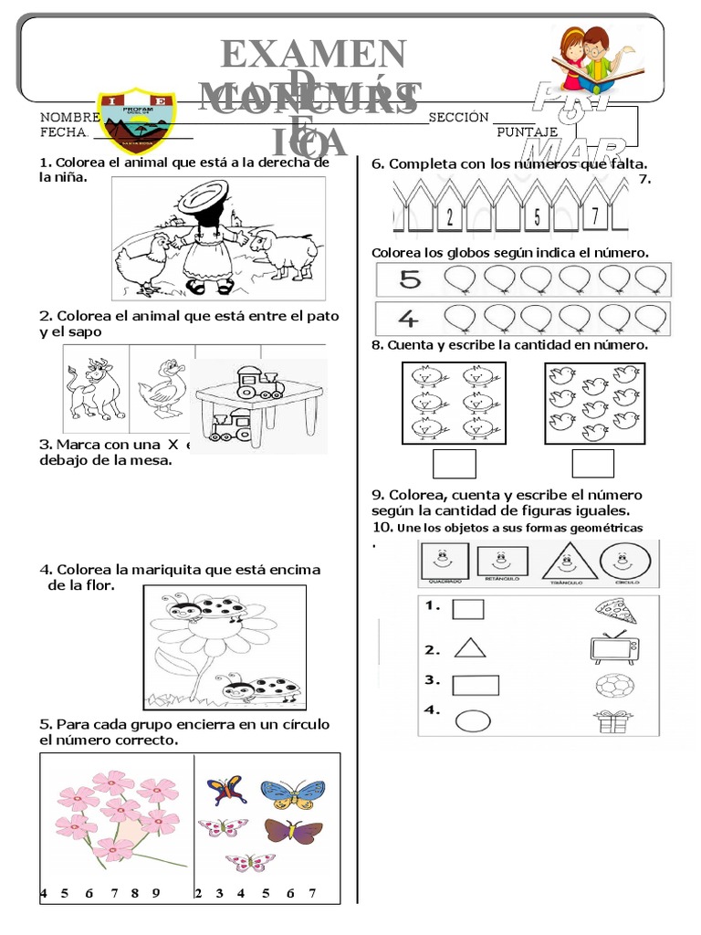 EXAMEN CONCURSO MATEMATICA 1er GRADO | PDF