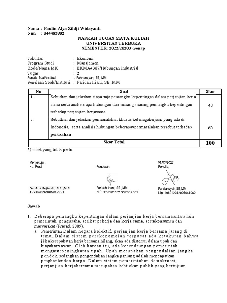 TMK 2 Faulinalya 044483882 | PDF