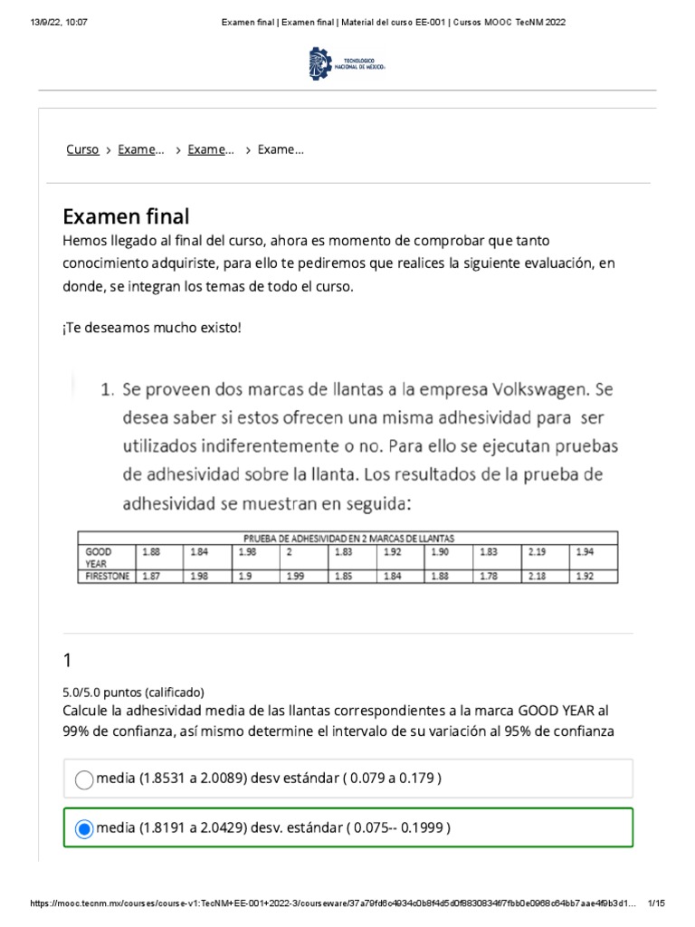 Examen Final - Examen Final - Material Del Curso EE-001 - Cursos MOOC ...