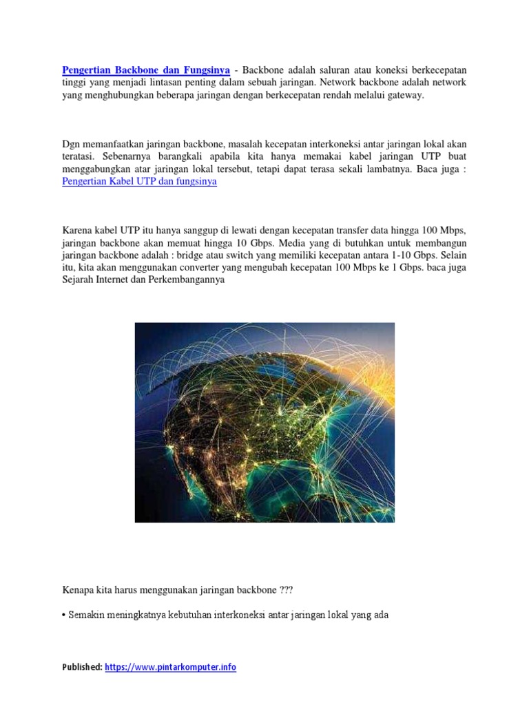 Pengertian dan Fungsi Jaringan Backbone | PDF