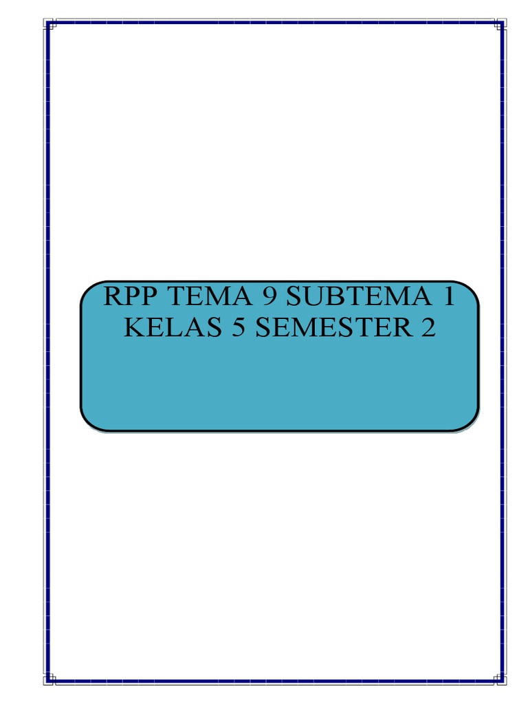RPP Tema 9 | PDF