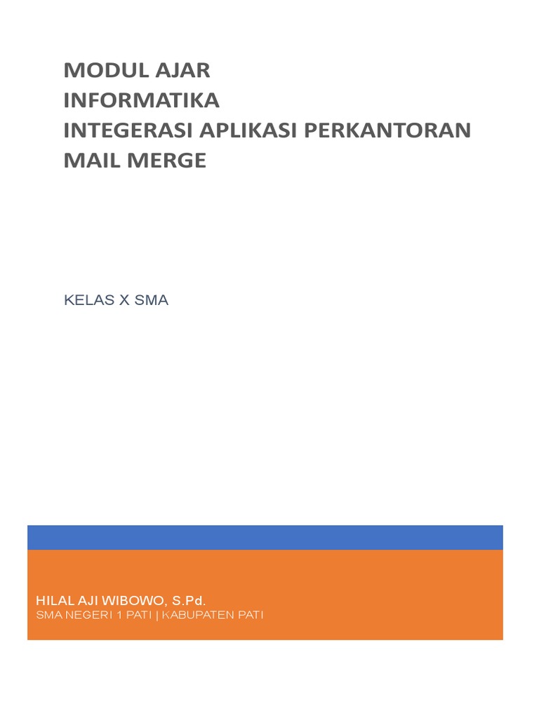Modul Ajar Informatika Integerasi Aplikasi Perkantoran Mail Merge | PDF
