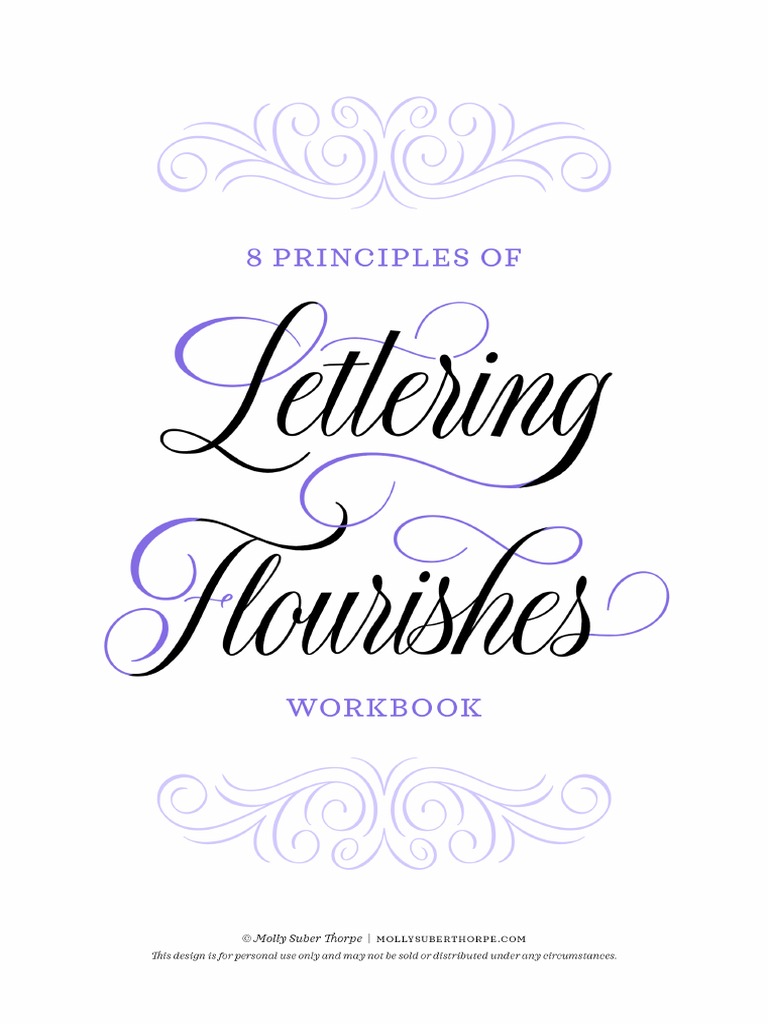 8 Principles of Lettering Flourishes Workbook - A4 PDF | PDF