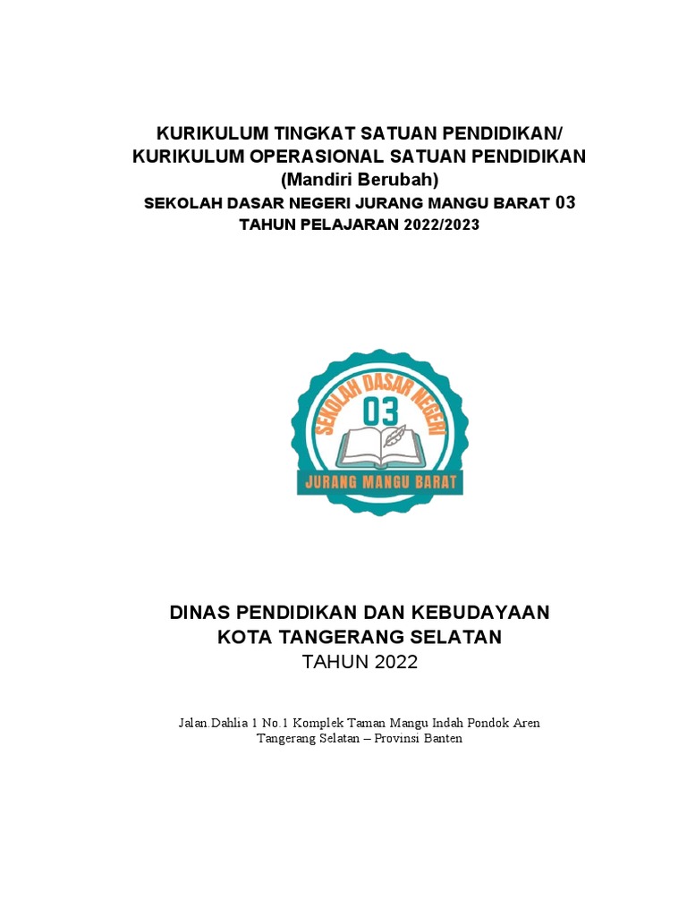 KURIKULUM KOSP Cover, Daftar Isi | PDF
