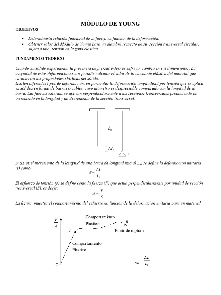 1 Módulo de Young | PDF | Elasticidad (Física) | El módulo de Young