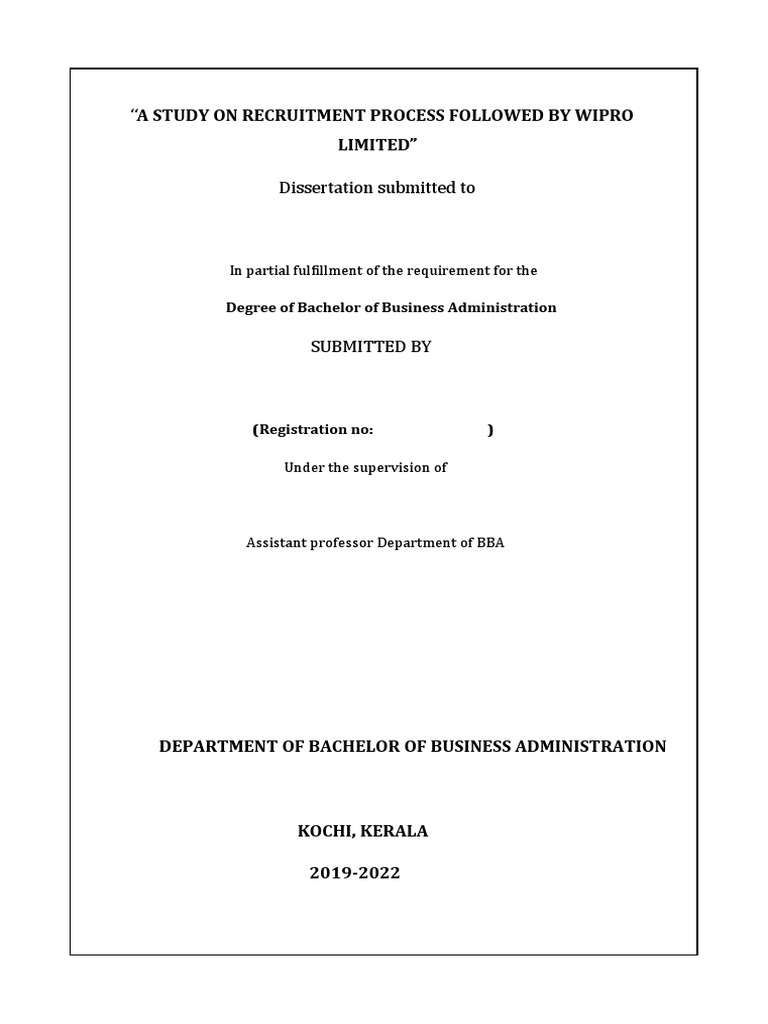 Wipro Limited Recruitment Process Study | PDF | Retail | Pricing
