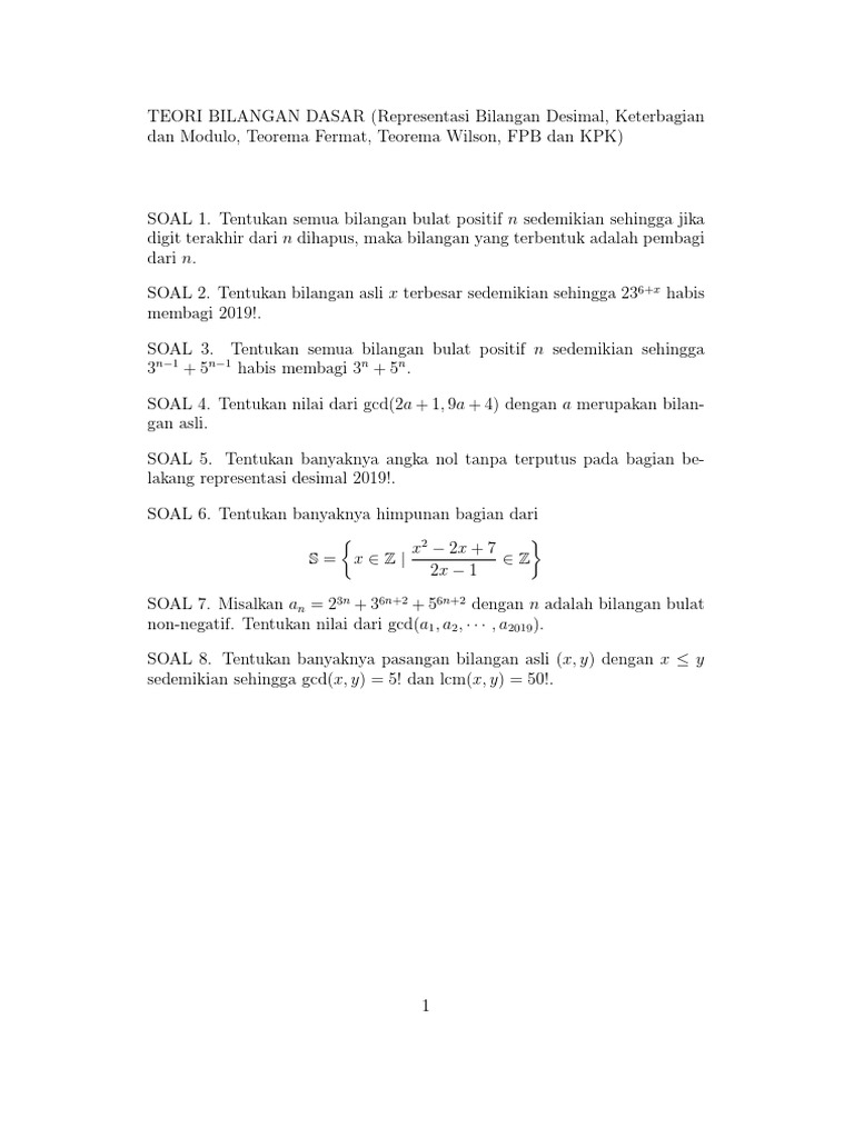 Latihan 4 - Teori Bilangan PDF | PDF