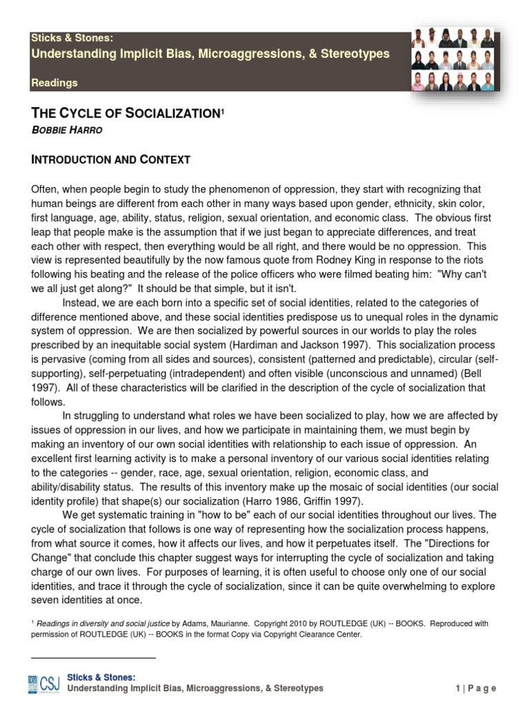 Cycle of Socialization HARRO PDF | PDF