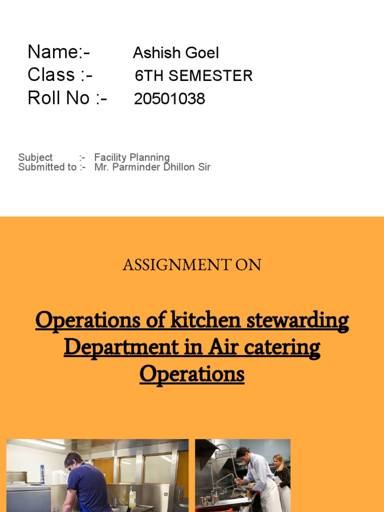 Operations of Kitchen Stewarding in Air Catering PDF | PDF
