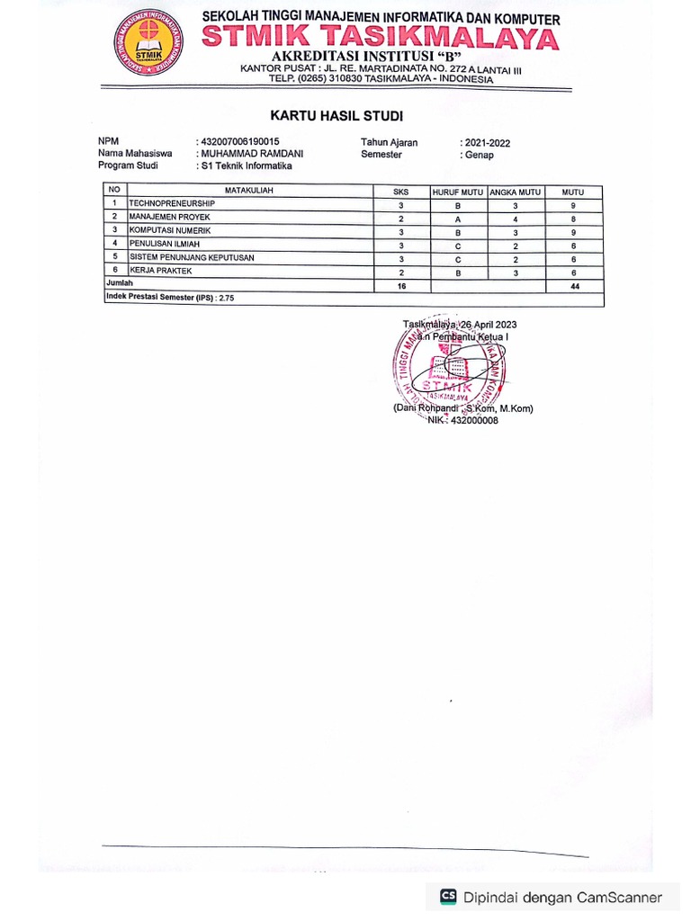 KHS Genap - 432007006190015 PDF | PDF