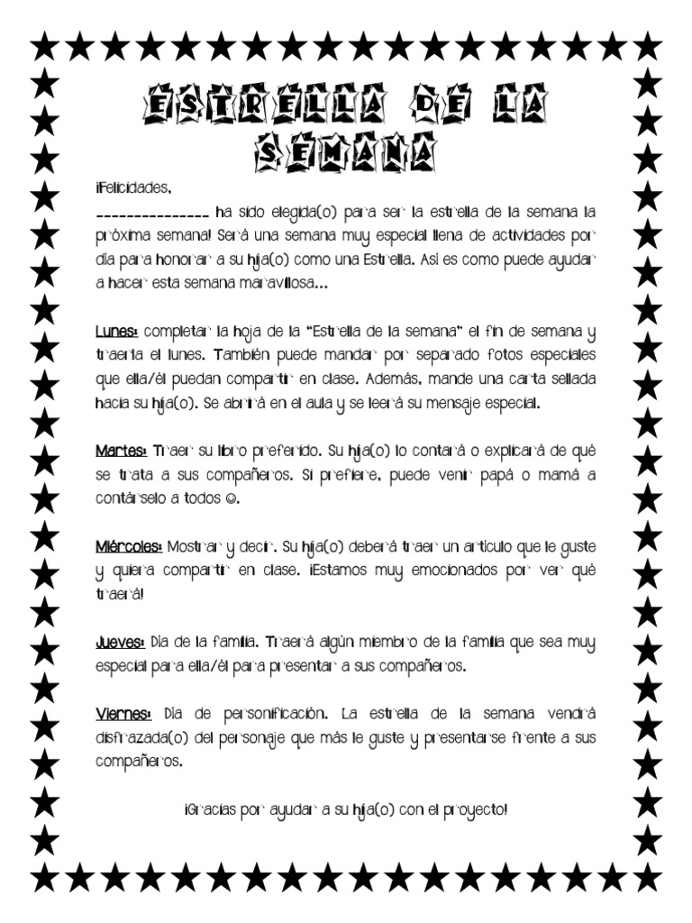 Estrella de La Semana | PDF