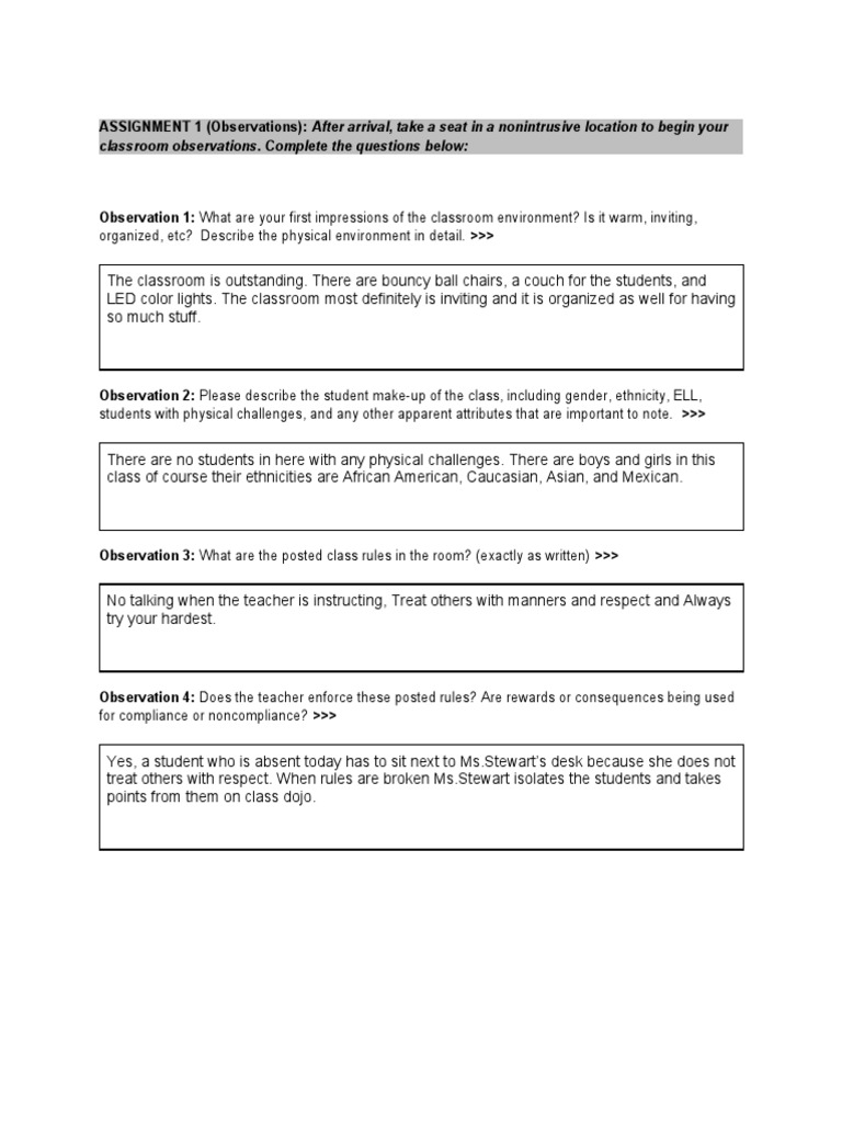 Assignment 1 Observations - 1 | PDF