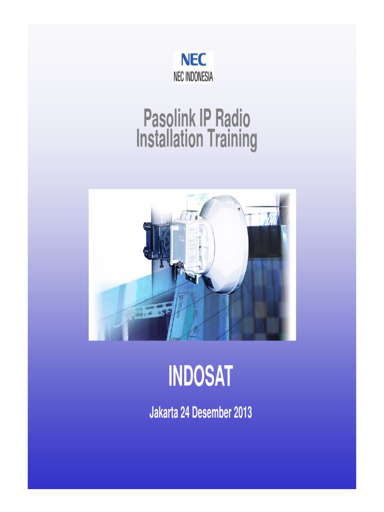 Installation Pasolink Training PTP IP Radio PDF | PDF