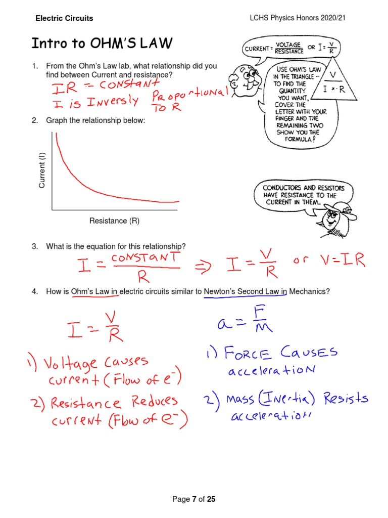 Class Notes - Intro To Ohms Law | PDF