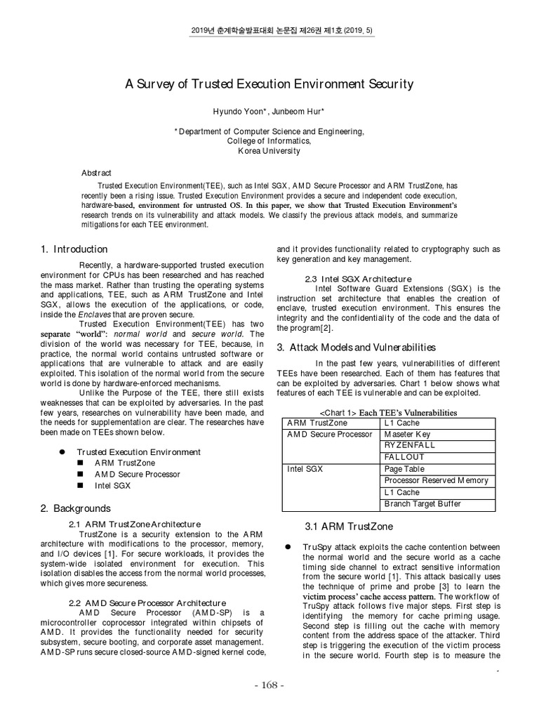 TEE Security: Vulnerabilities & Attacks | PDF | Cpu Cache | Central ...