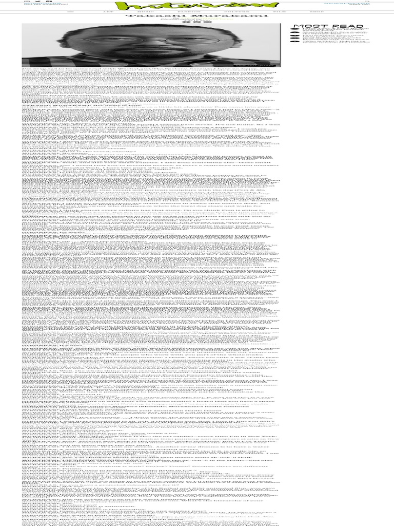 Takashi Murakami Interview Magazine Pdf Pdf Manga