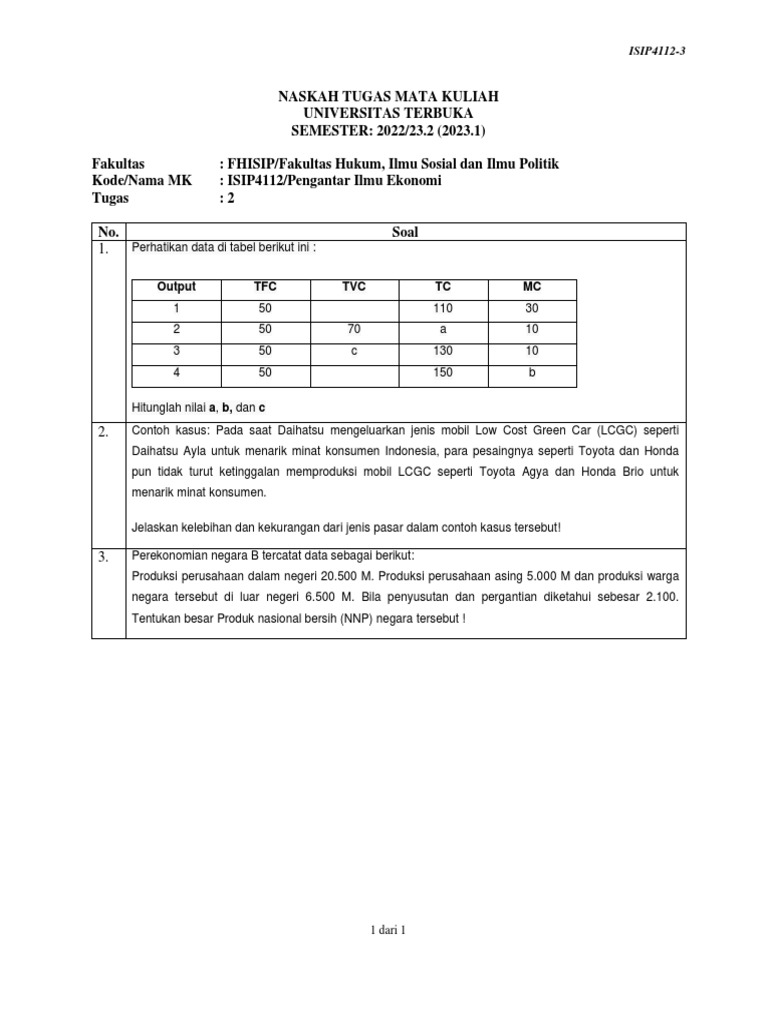 Soal Isip4112 tmk2 3 PDF | PDF