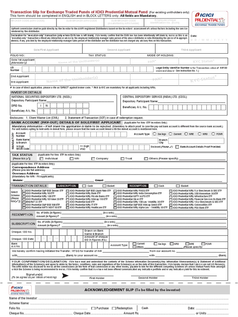 Common Application Form For Etfs PDF | PDF