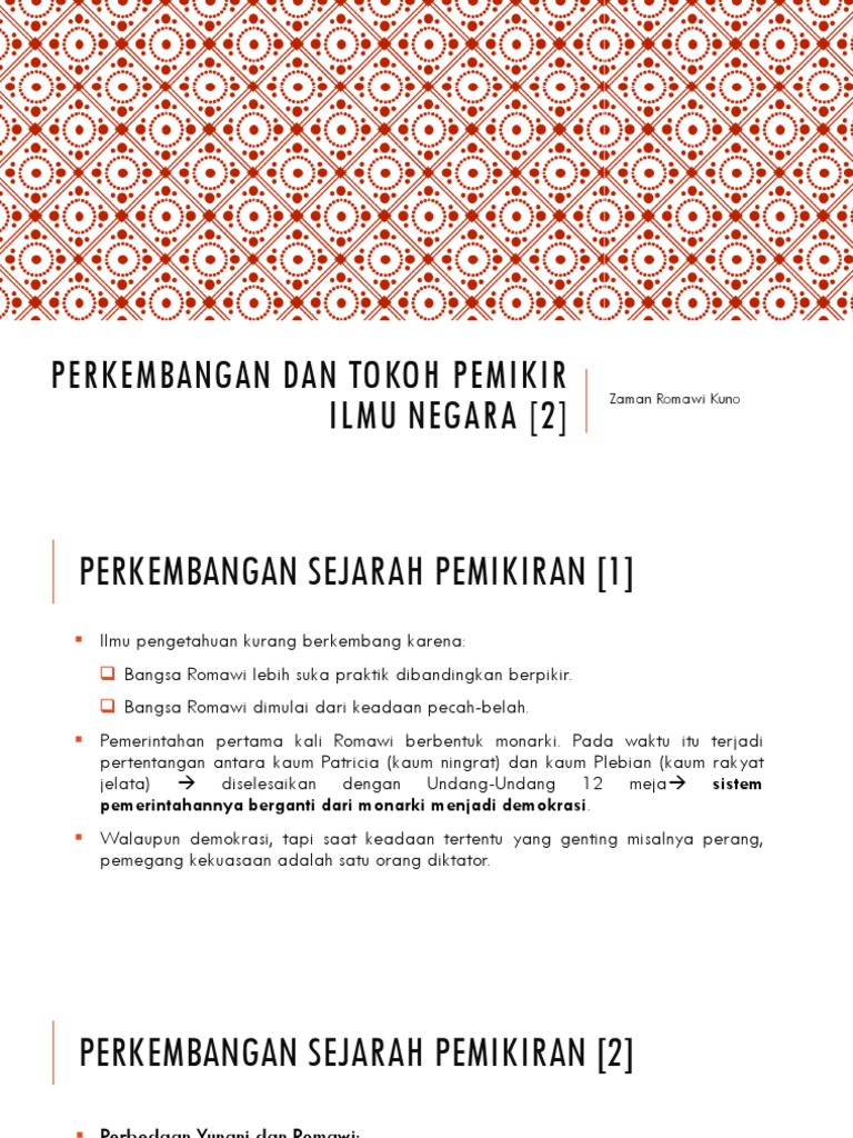 Tokoh Pemikir Ilmu Negara Romawi | PDF