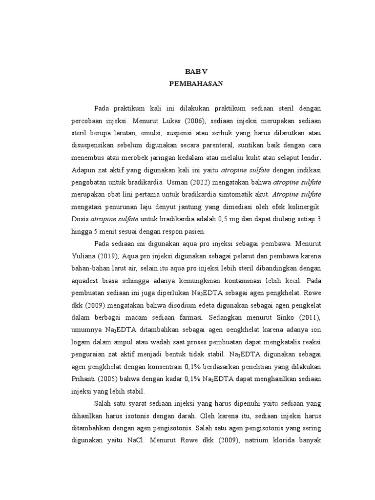 BAB 5 ATROPIN S. INJEKSI.docx | PDF