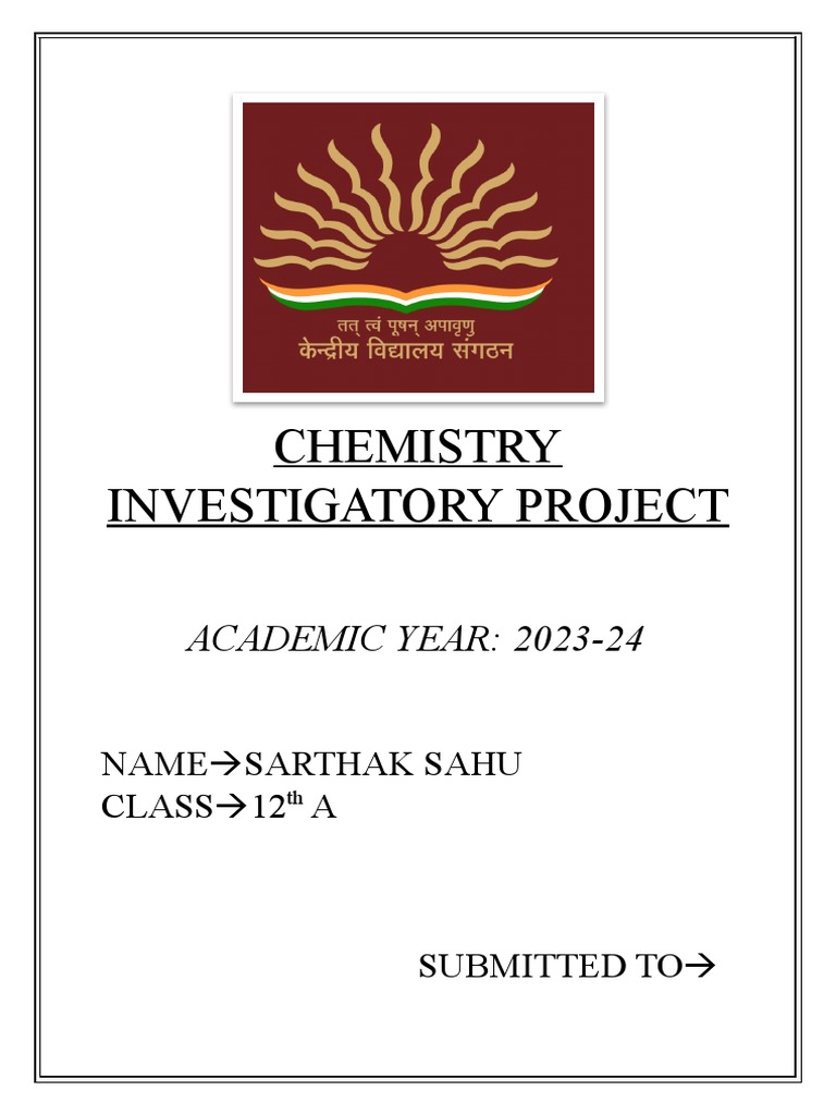 Chemistry Investigatory Project | PDF