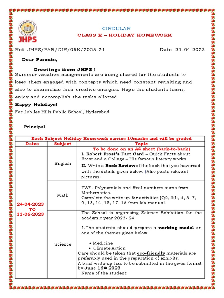 08K - Class-10 HHW PDF | PDF