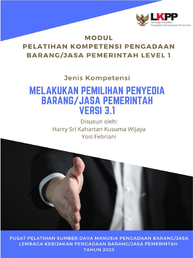 Modul JK Melakukan Pemilihan Penyedia Level 1-V3.1-Published | PDF