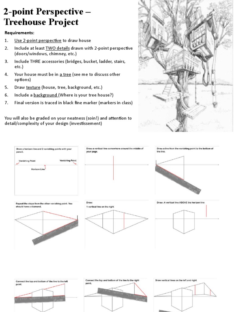 2-Point Perspective Tree House Project | PDF