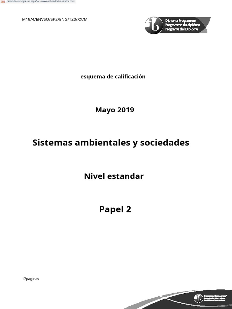 Environmental - Systems - and - Societies - Paper - 2 - SL - Markscheme ...