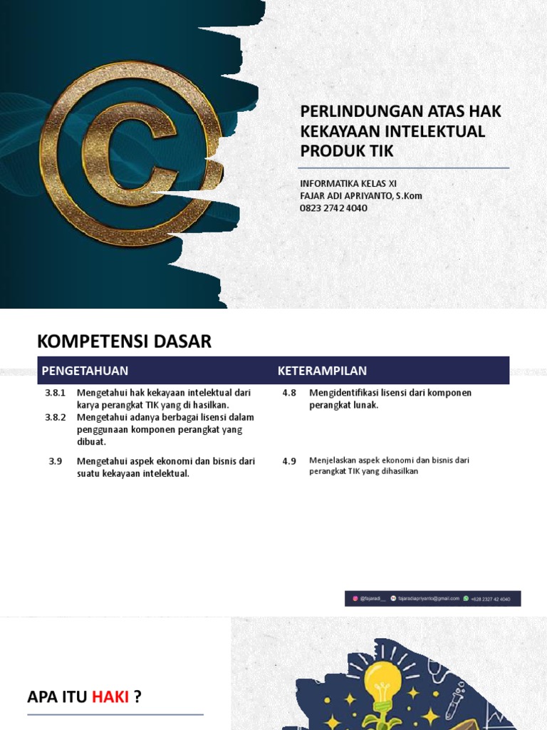 Perlindungan HAKI Produk TIK PDF | PDF