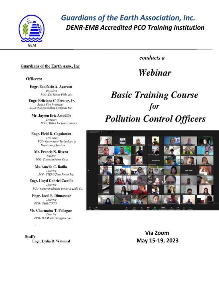 BasicPCO Training INVITATION For DENR May2023 PDF | PDF | Pollution ...