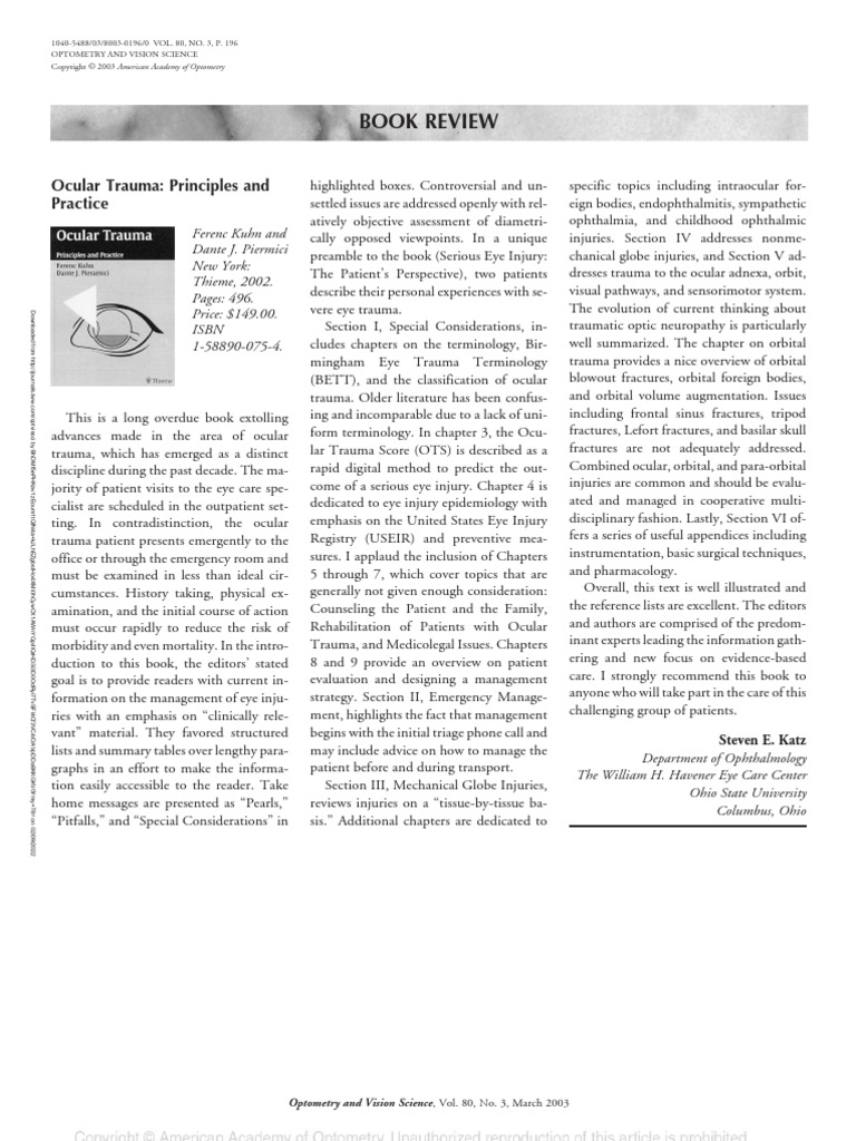 Ocular Trauma Principles and Practice.5 | PDF