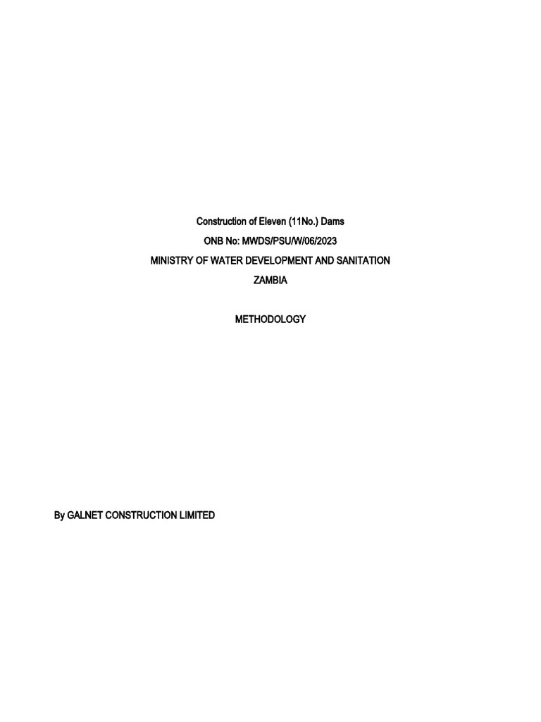 Earth Dam Construction Method Statement | PDF | Concrete | Surveying