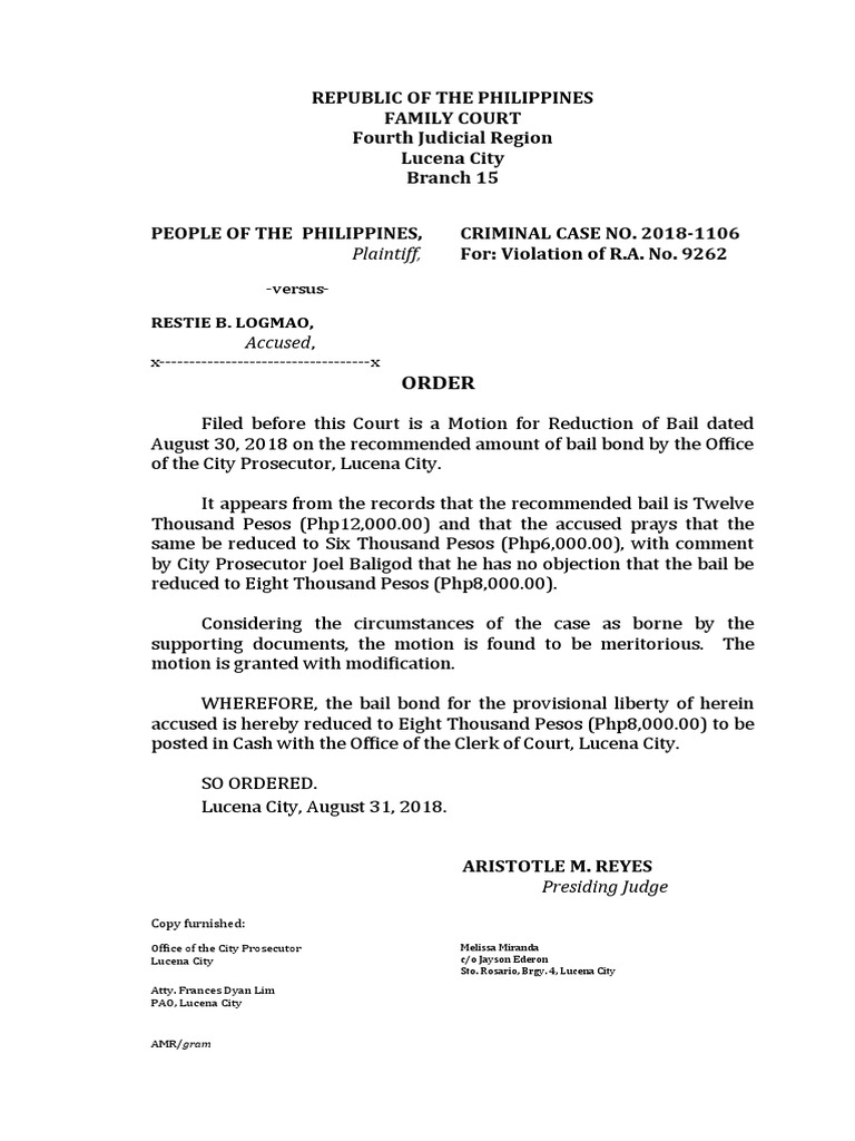 Reduction of Bail | PDF