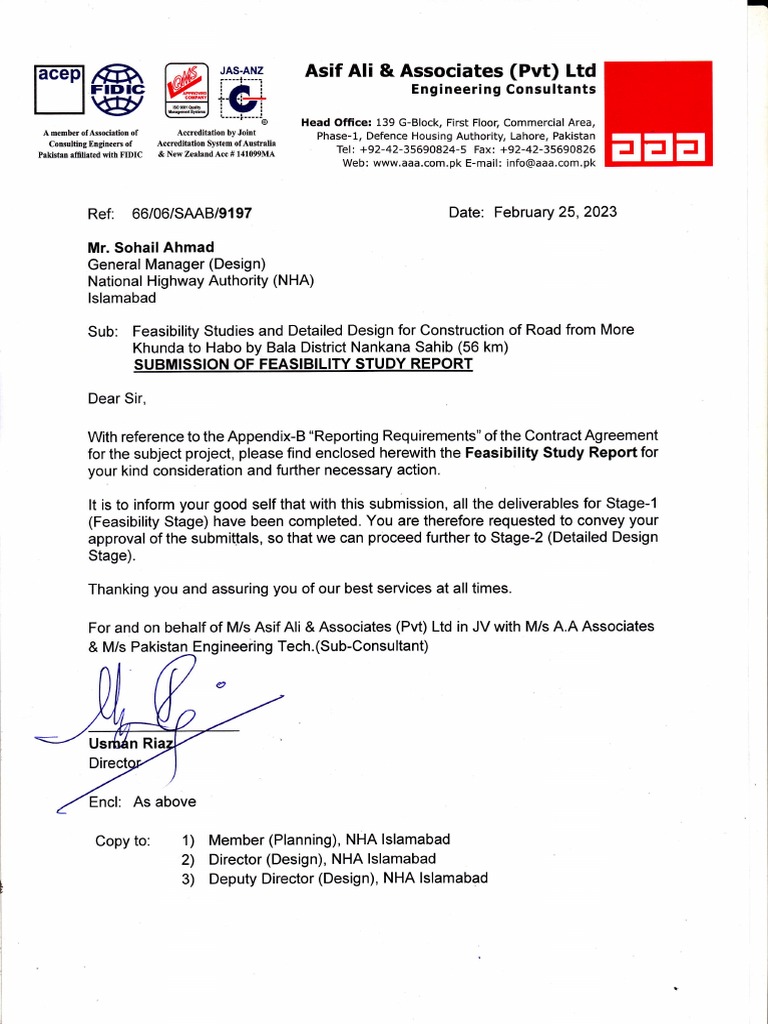 20230227-9197 Letter-SAAB To GM (Design) - Submission of Feasibility ...