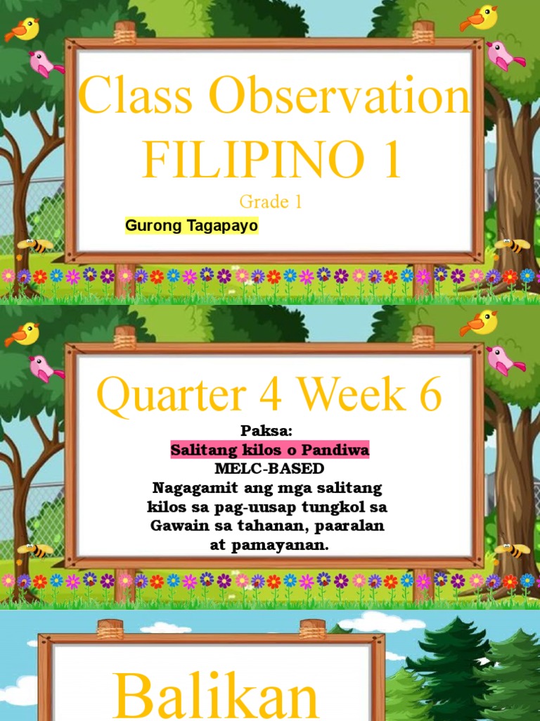 FILIPINO COT - Powerpoint | PDF