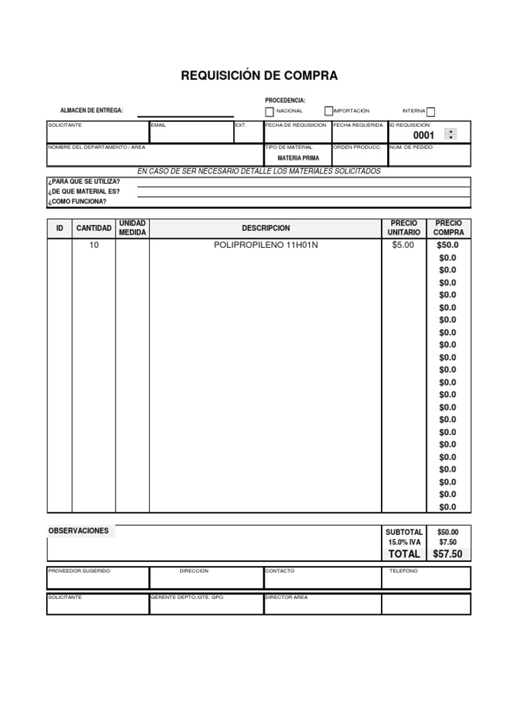 Requisición de Compra-1 | PDF