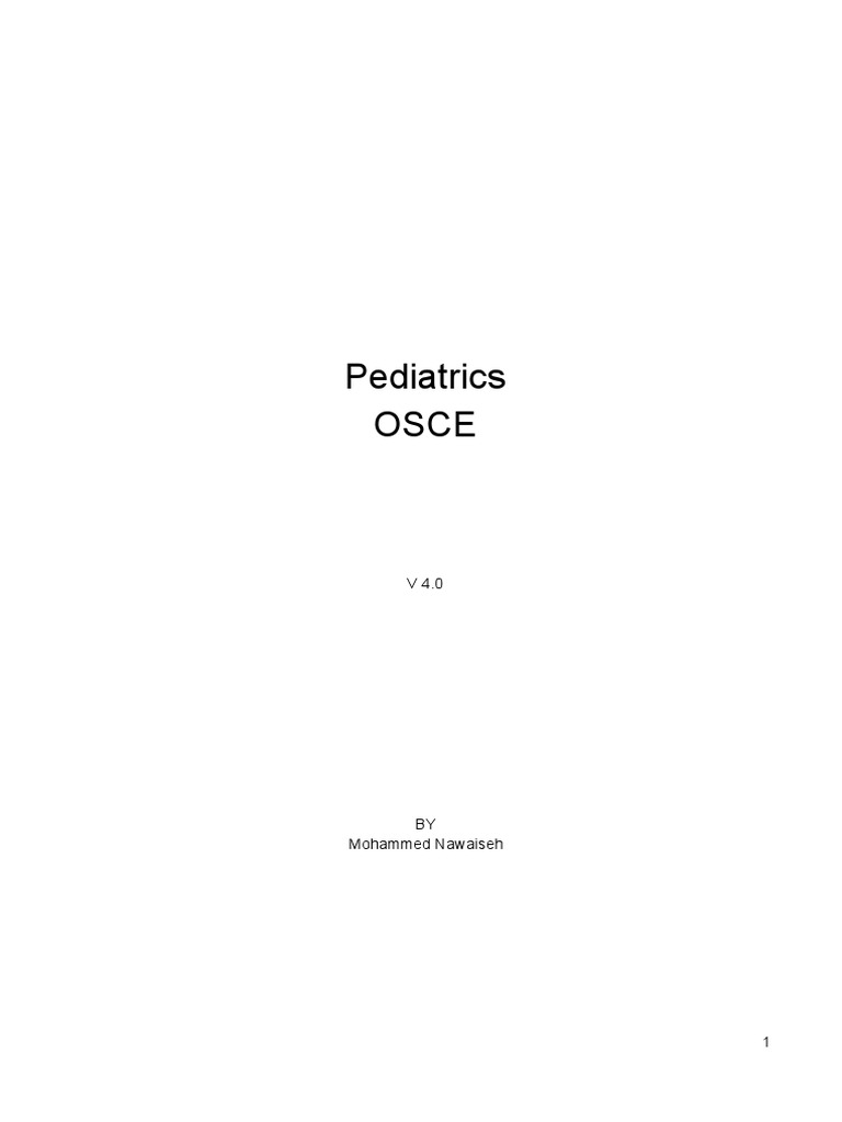 Pediatric OSCE History & Examination Guide | PDF | Urinary Tract ...