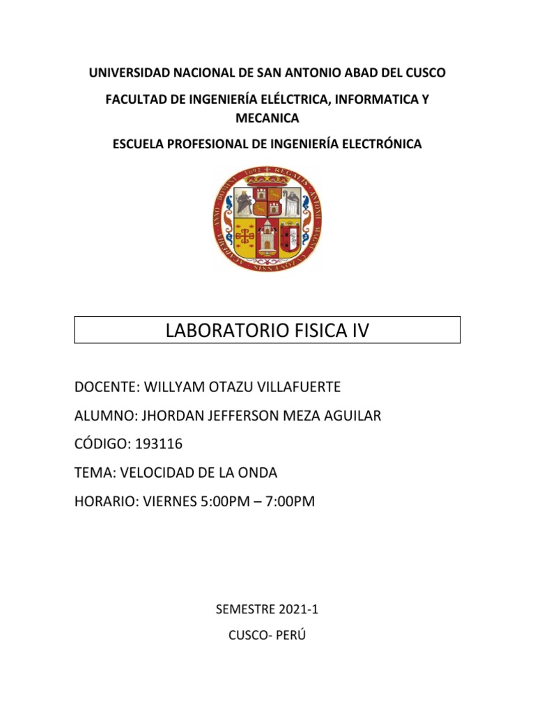 2do Informe De Laboratorio Fisica 4 Pdf