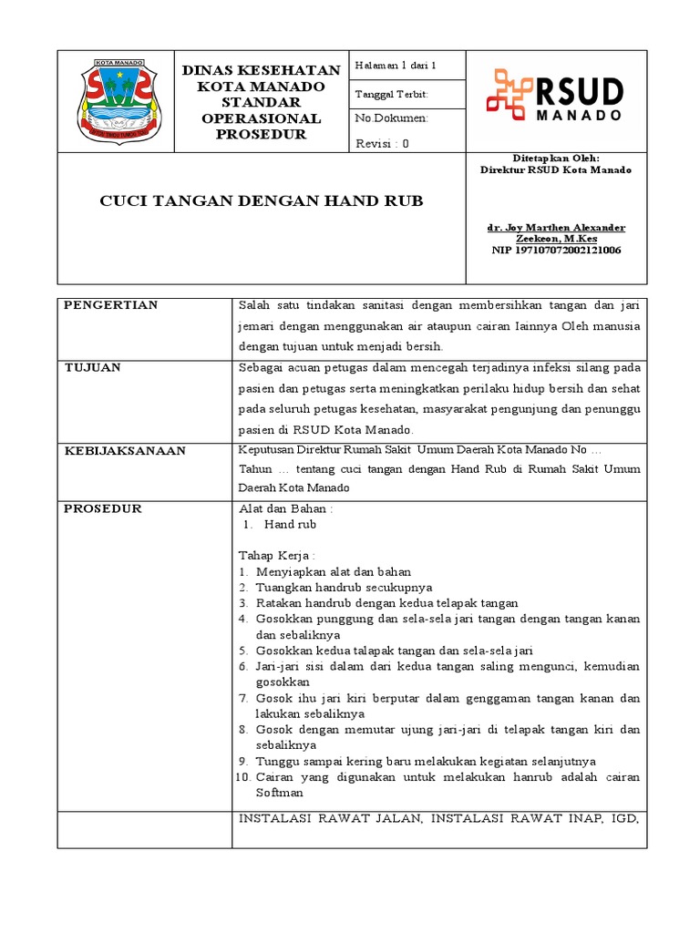 Sop Cuci Tangan Dengan Hand Rub | PDF