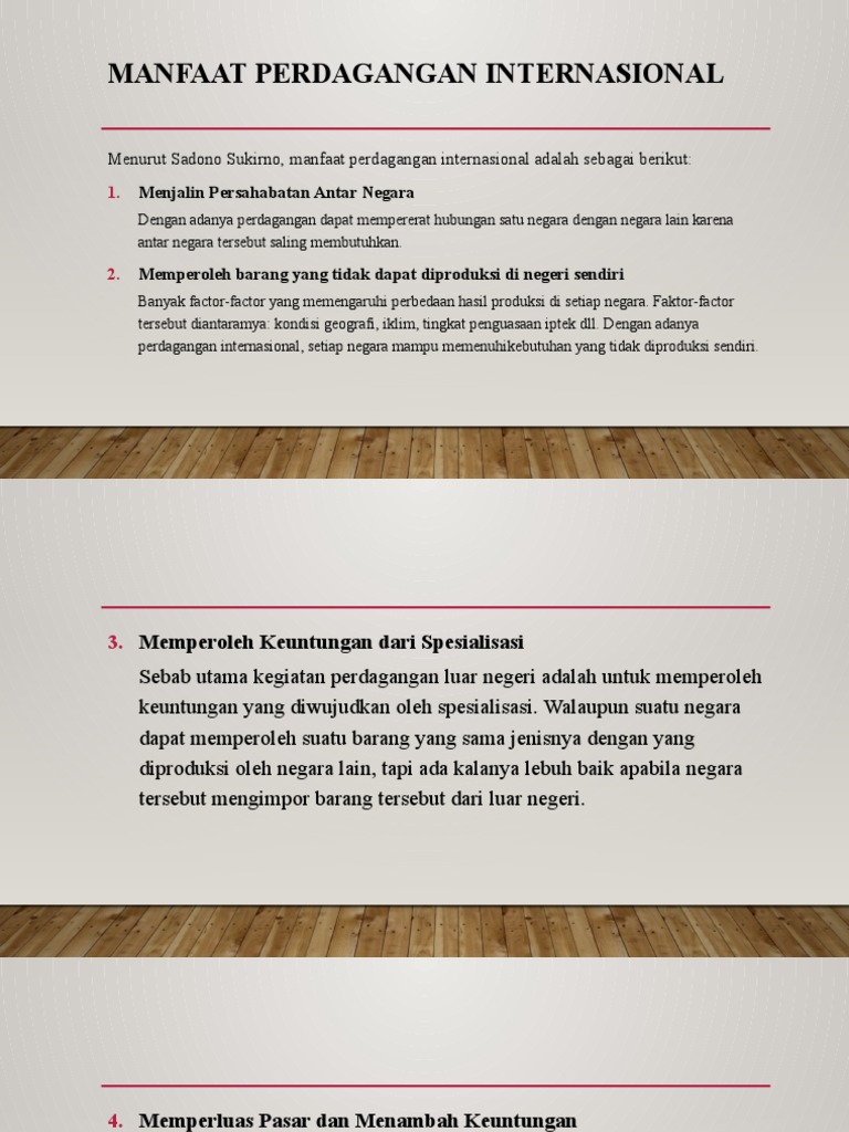 Manfaat Perdagangan Internasional | PDF