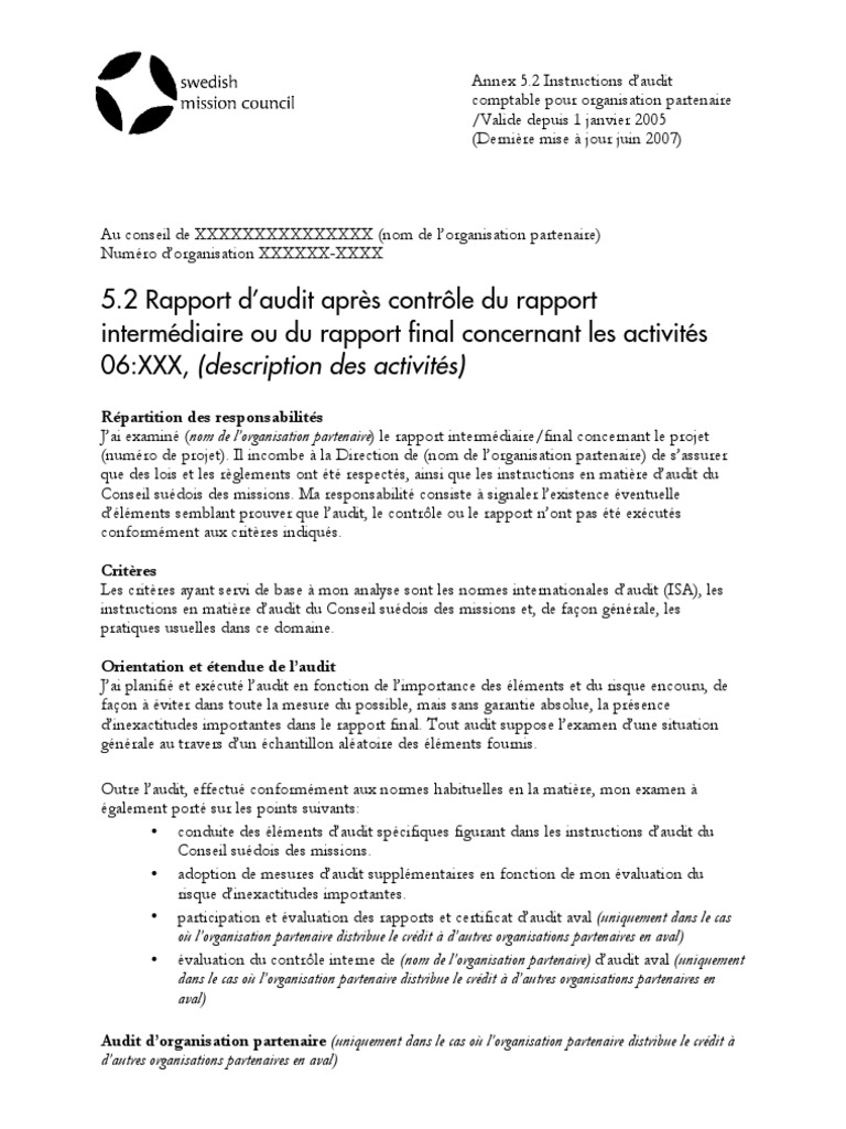 Annex 5.2 Rapport D Audit | PDF