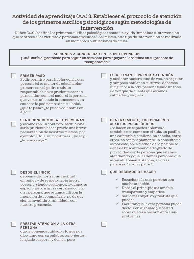 Construcción de Protocolo en Primeros Auxilios Psicológicos A Partir de ...