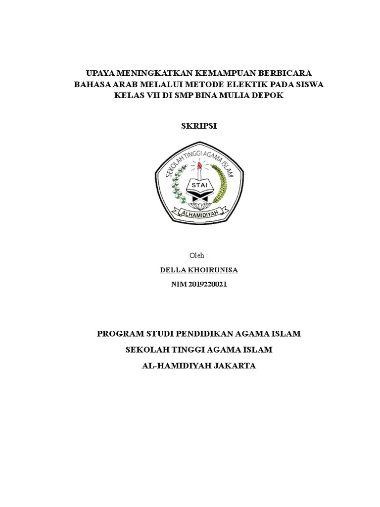 Bab I-Iii Della Revisi Akhir Fiks | PDF