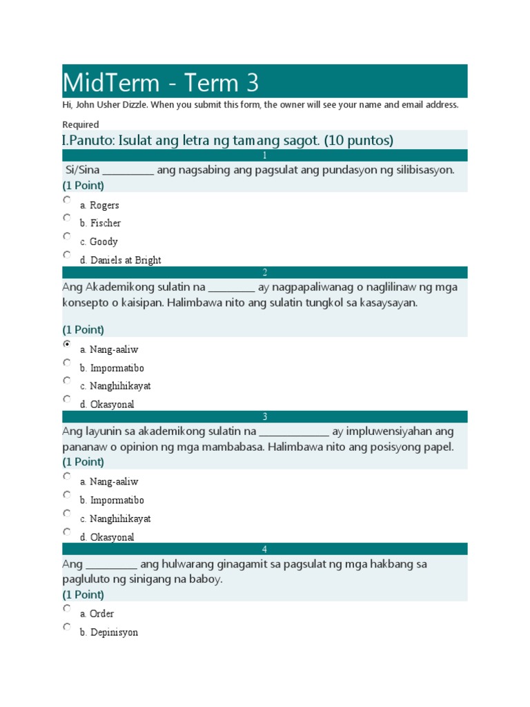 Mid Term | PDF