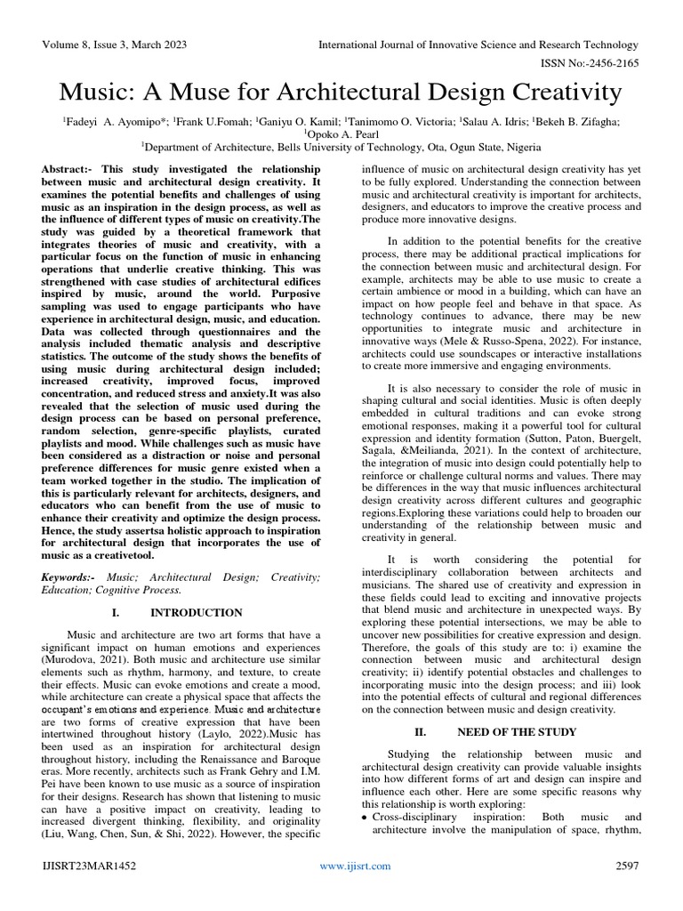 Music's Impact on Architectural Creativity | PDF
